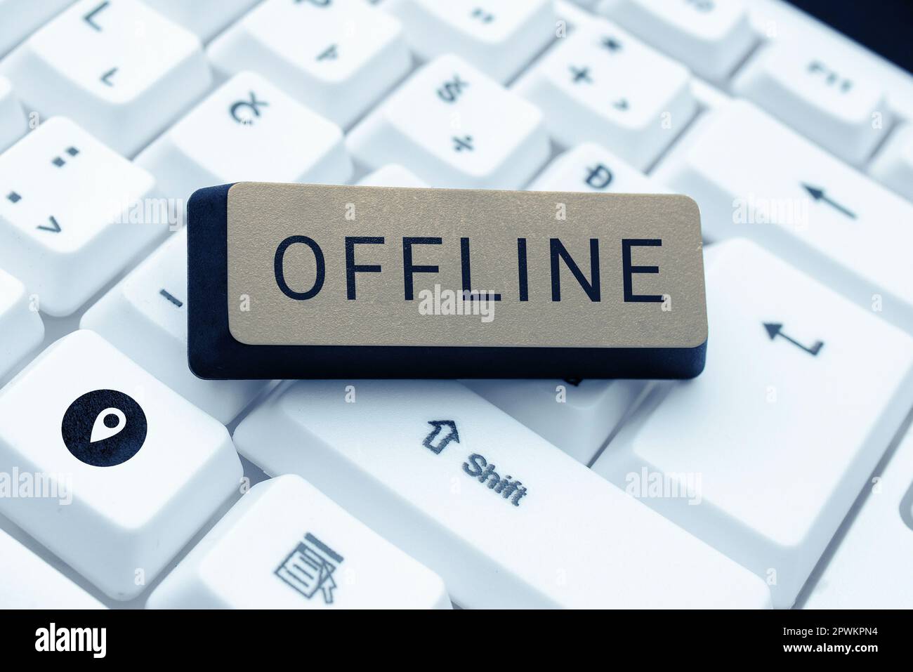 Conceptual display Offline, Word Written on Not having directly ...