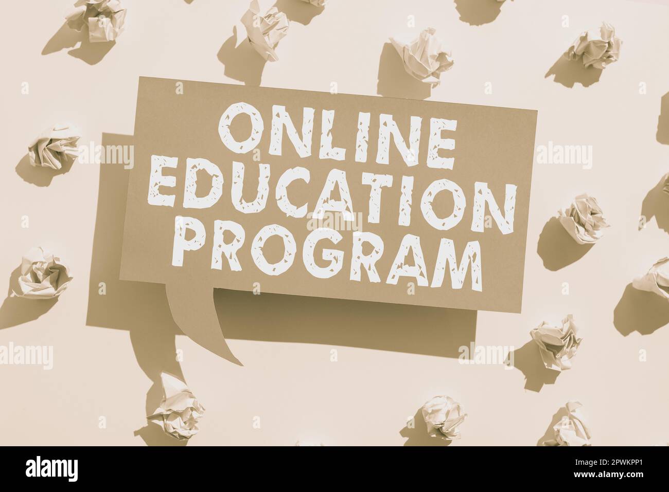 Hand writing sign Online Education Program, Word Written on Software ...