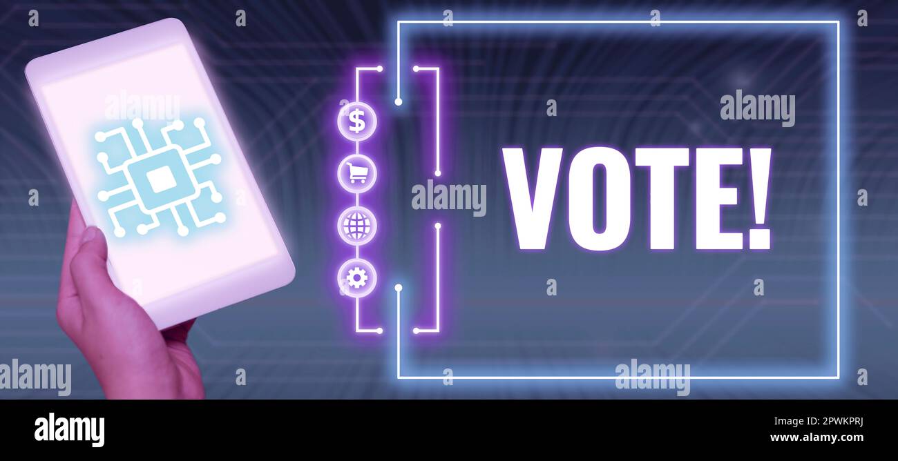Inspiration showing sign Vote, Internet Concept formal indication ...