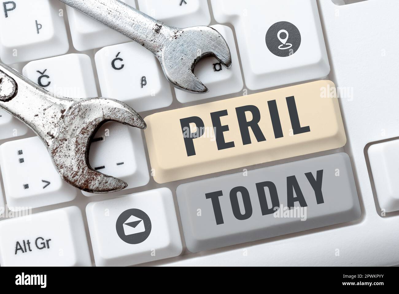 Writing displaying text Peril, Concept meaning indicates something ...