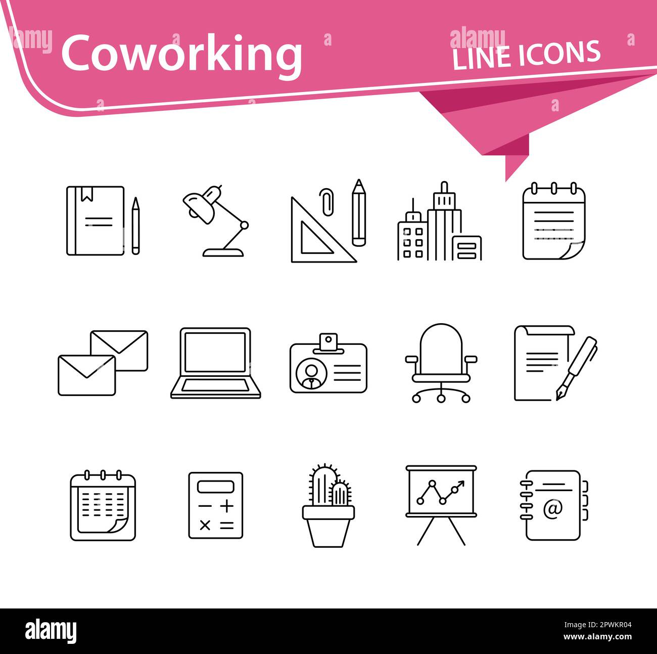 Coworking space icon set Stock Vector Image & Art - Alamy