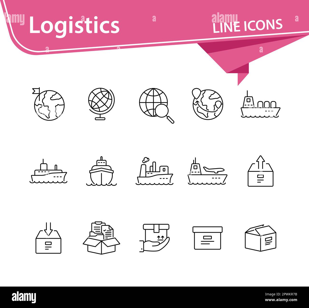 Logistics line icon set Stock Vector Image & Art - Alamy