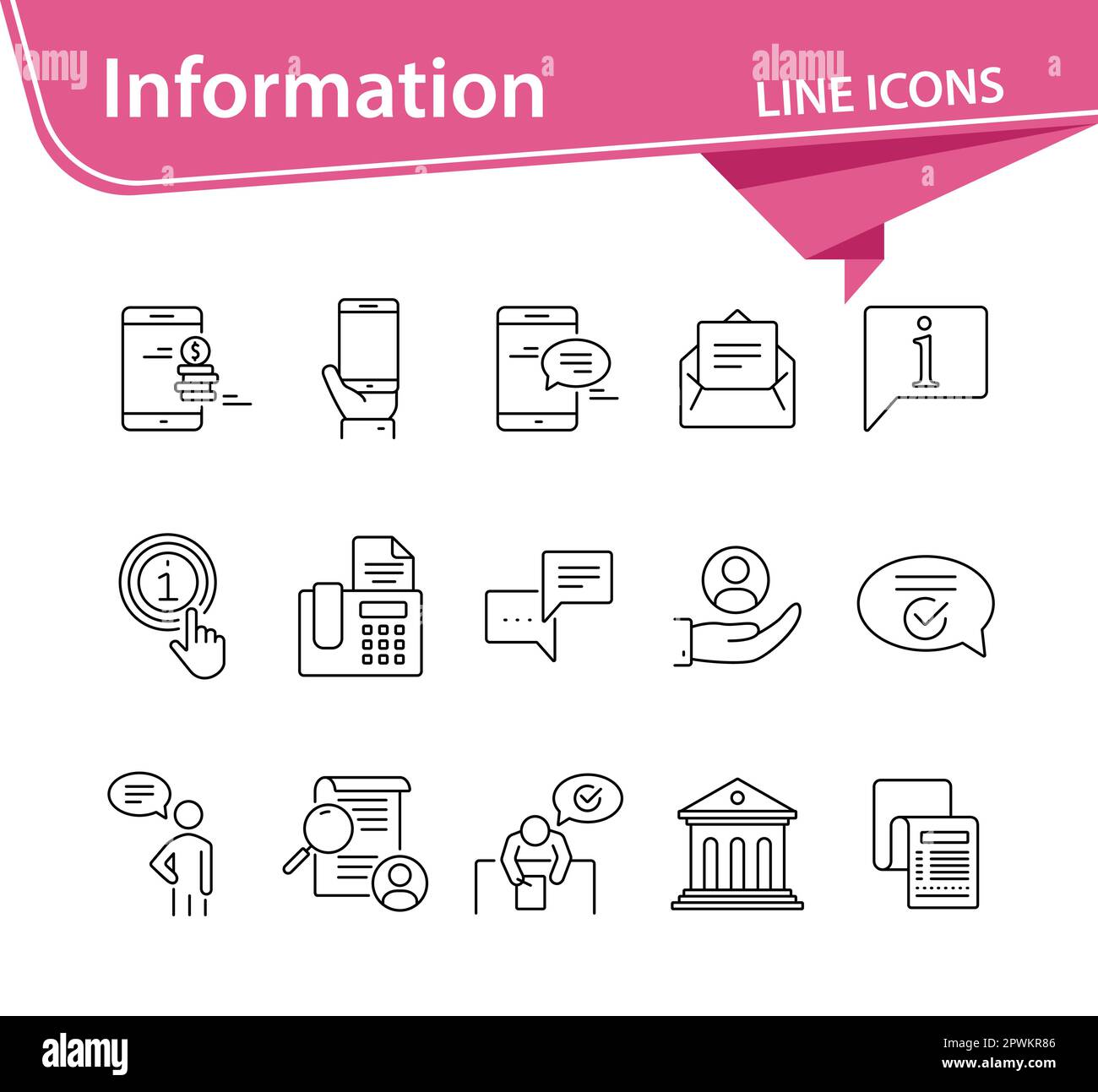 Information line icon set Stock Vector Image & Art - Alamy