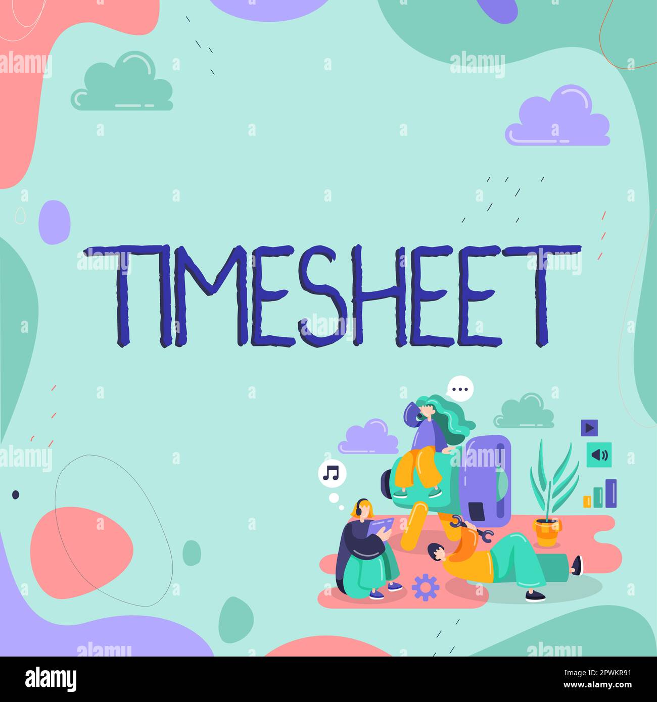 Writing displaying text Timesheet, Business idea graphical ...