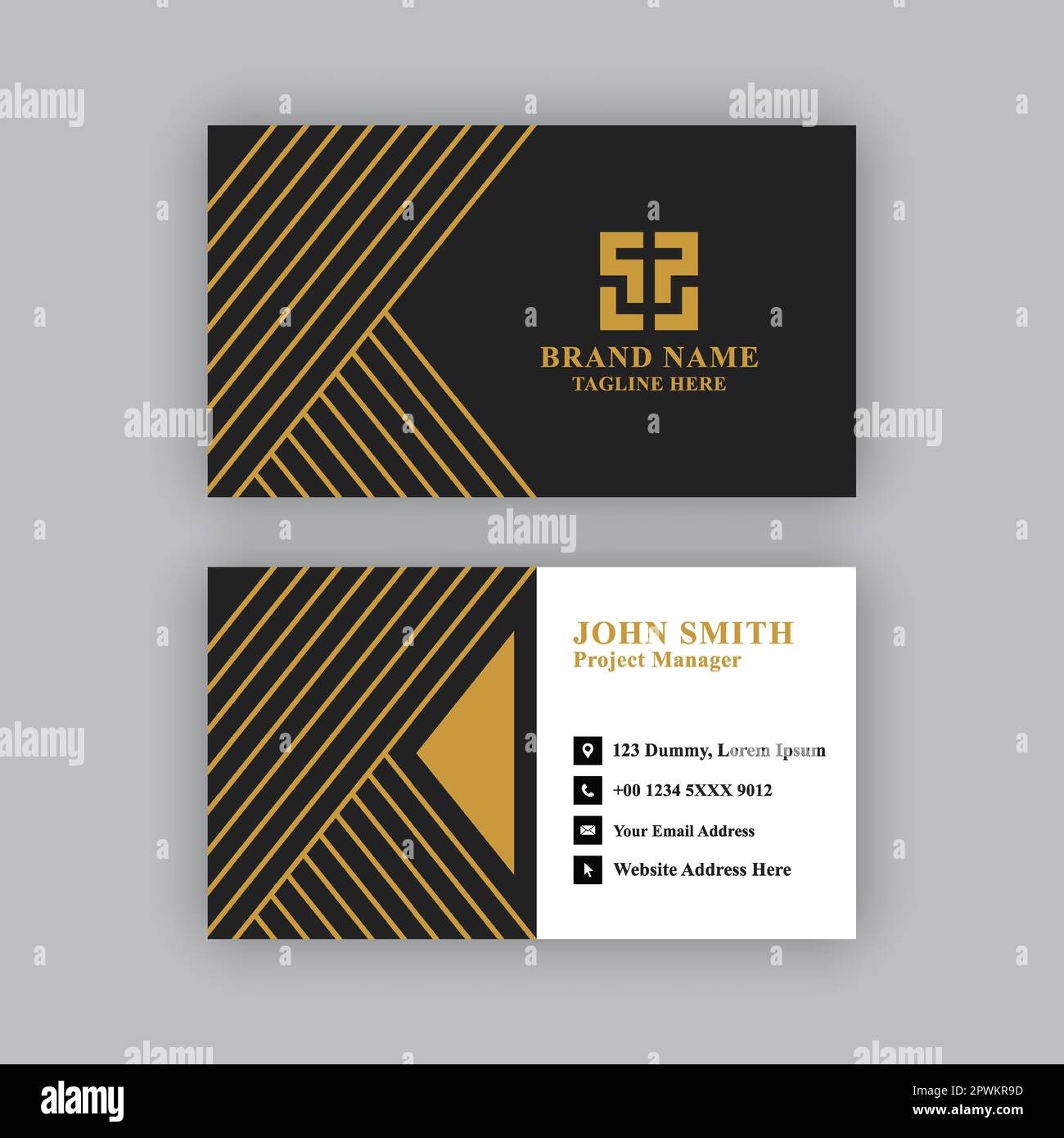 Simple, modern and elegant business card design template. Editable ...