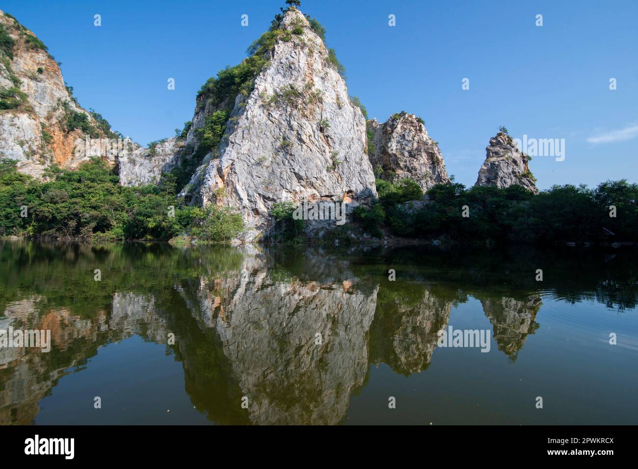 The Landscape of the Khao Ngu Mountain Park near the City of Ratchaburi ...