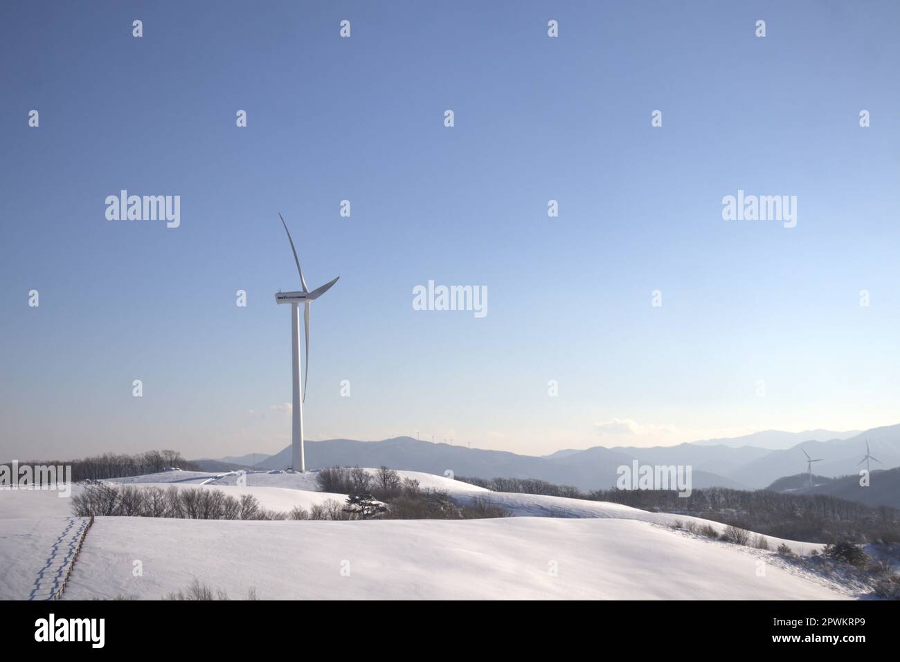 A turbine in Samyang Ranch, Gangwon Province, South Korea Stock Photo ...
