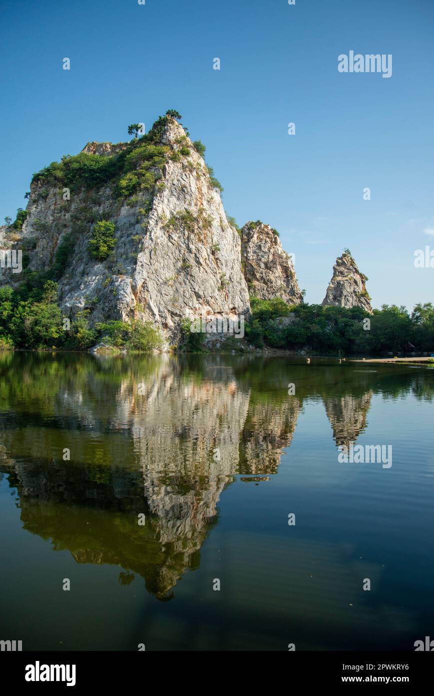 The Landscape of the Khao Ngu Mountain Park near the City of Ratchaburi ...