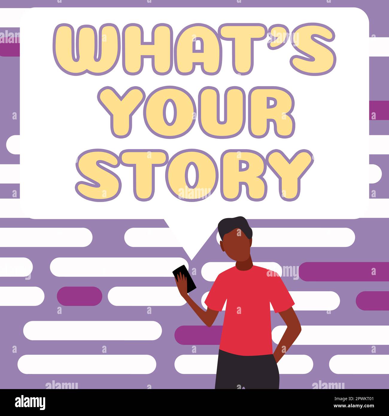 Text caption presenting What's Your Story, Business showcase asking ...