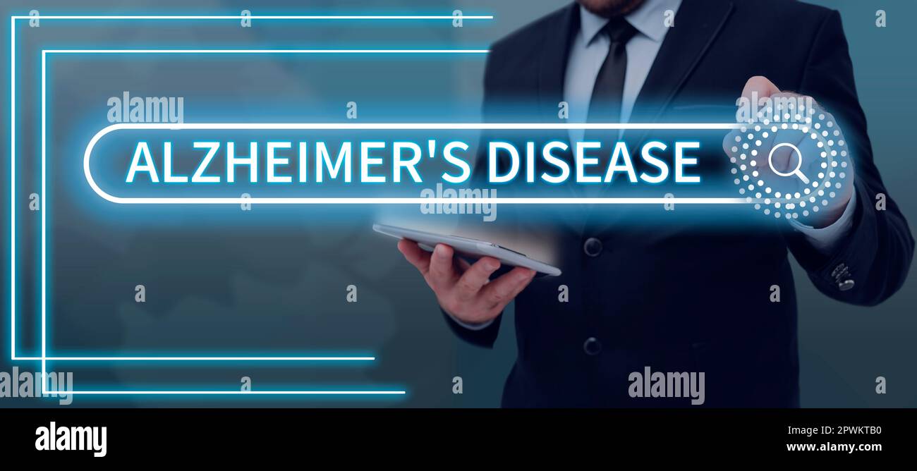 Text sign showing Alzheimer's Disease, Word for Advanced mental ...