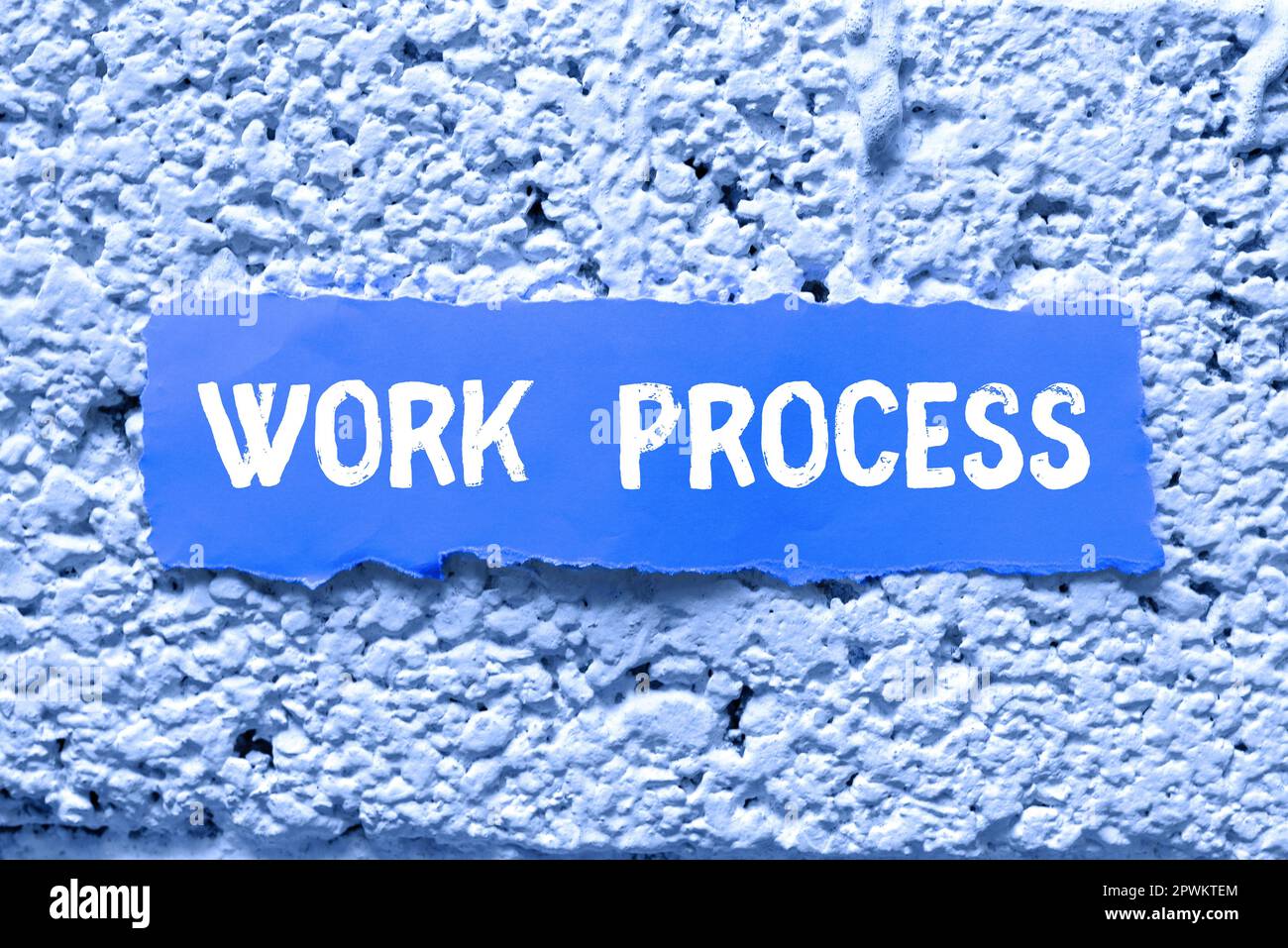 Text caption presenting Work Process, Word Written on Standard ...