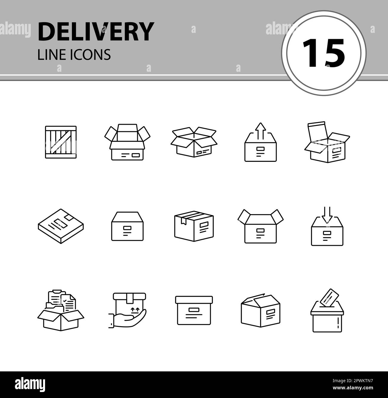 Delivery line icon set Stock Vector Image & Art - Alamy