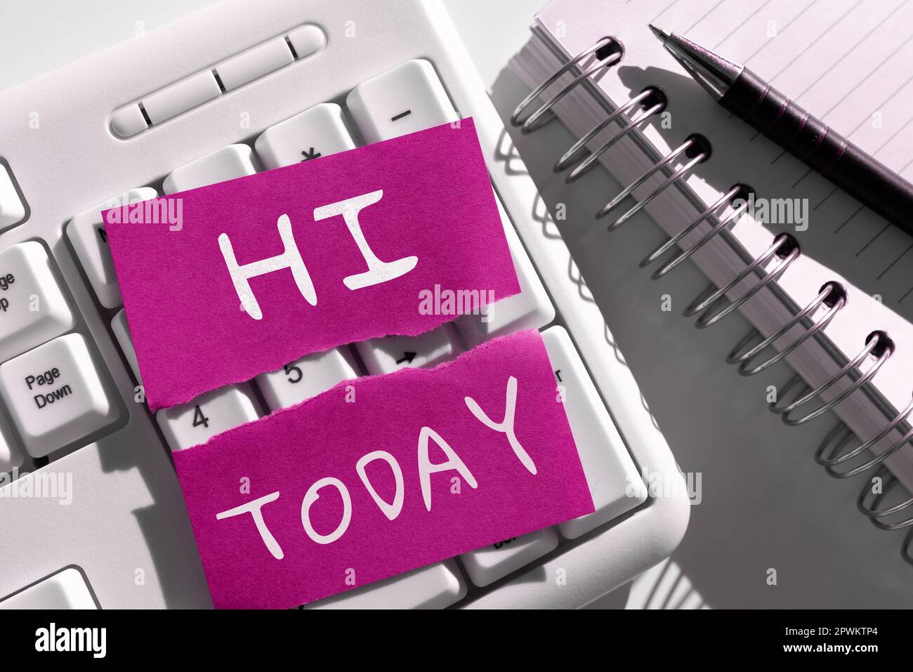 Sign displaying Hi, Business concept used as a greeting or to begin a ...