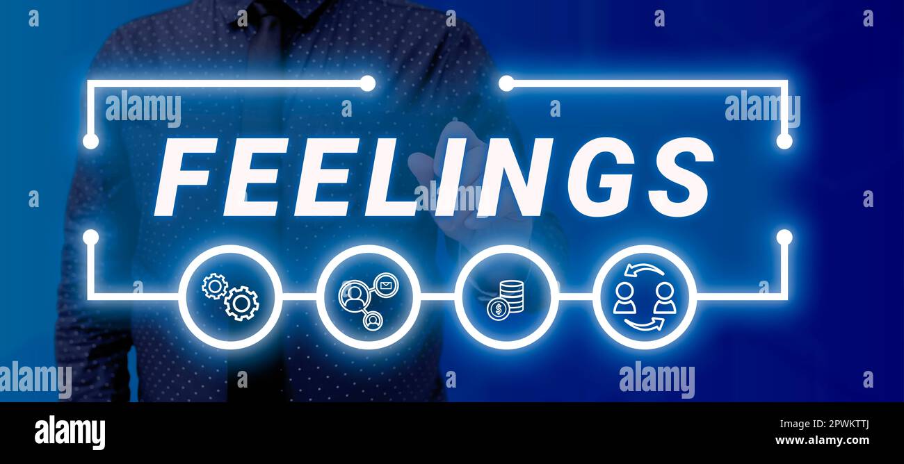 Text sign showing Feelings, Business showcase causing happy positive ...