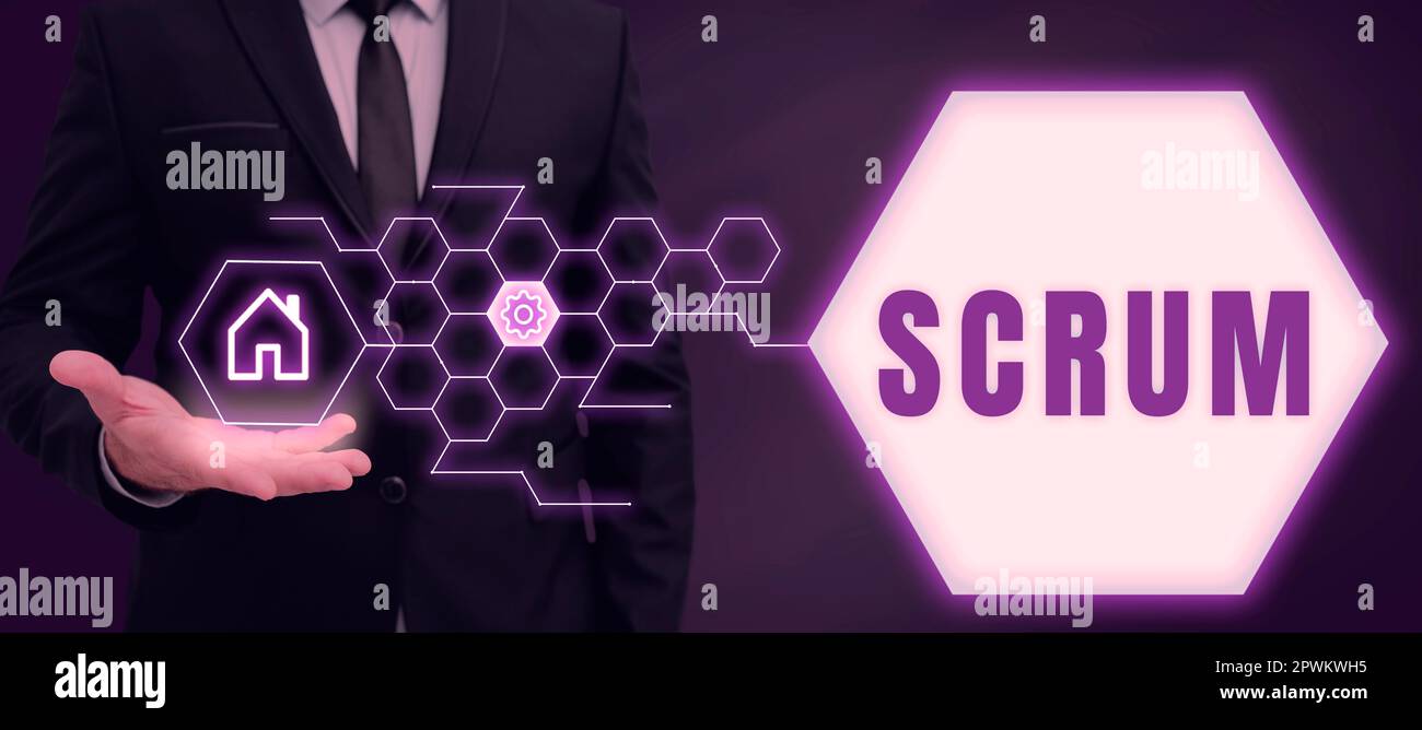 Conceptual display Scrum, Word Written on handwriting as distinct from ...