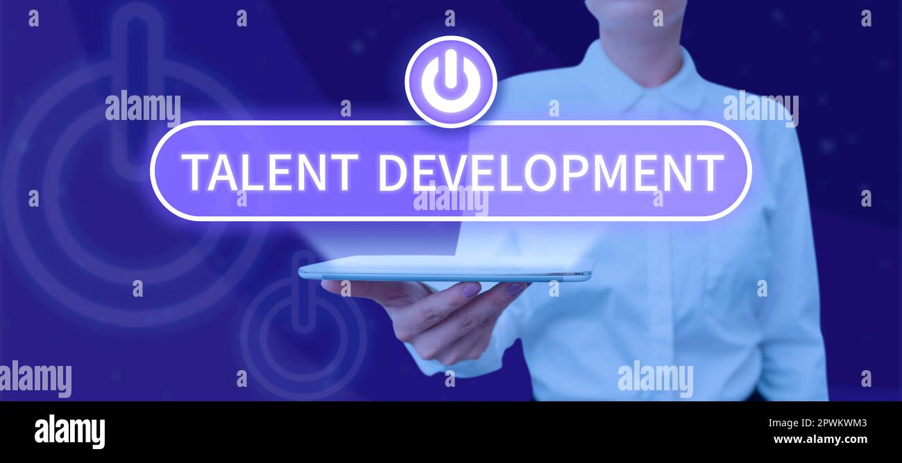 Text sign showing Talent Development, Business idea Building Skills ...