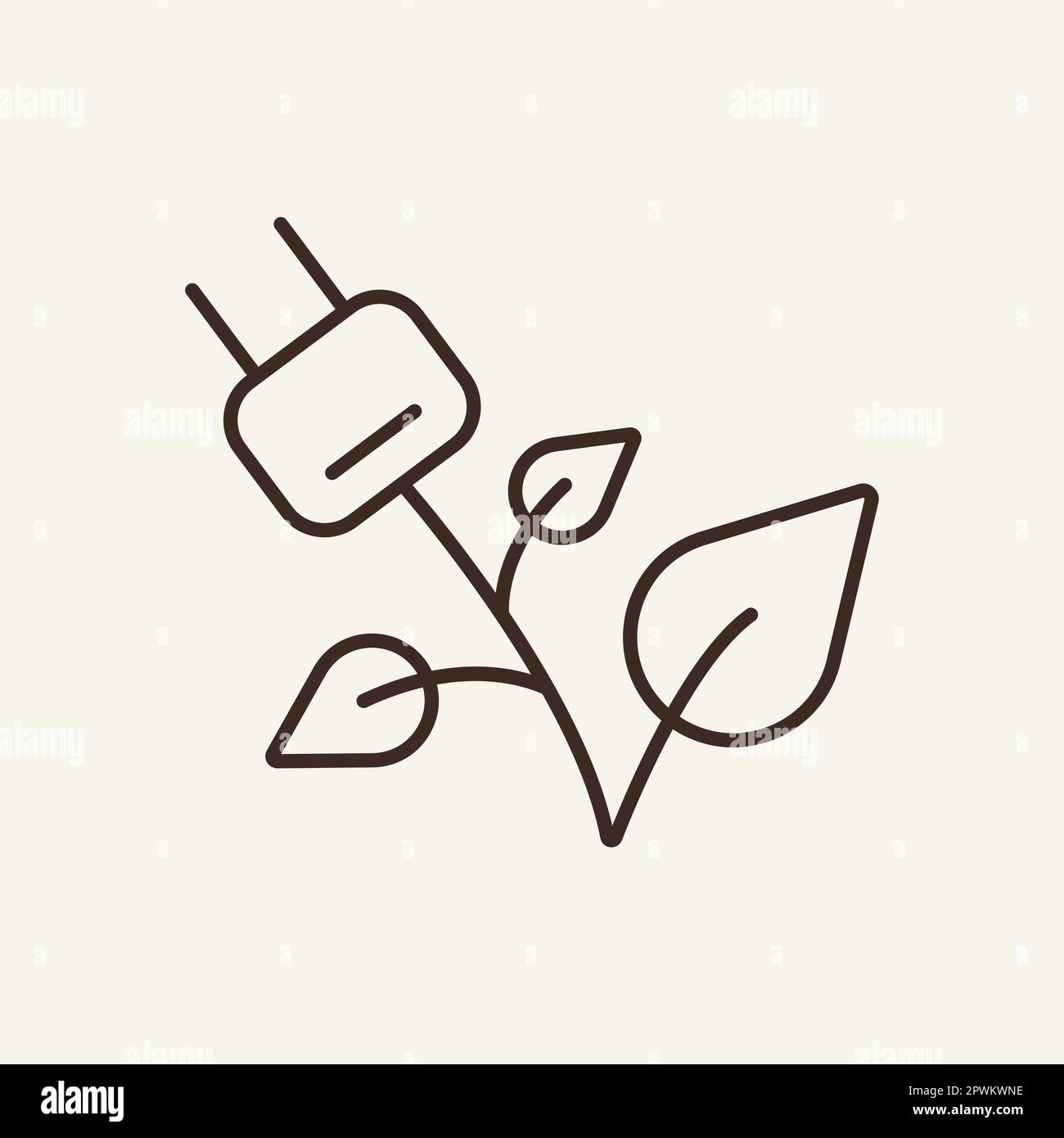 Flower with plug line icon Stock Vector Image & Art - Alamy