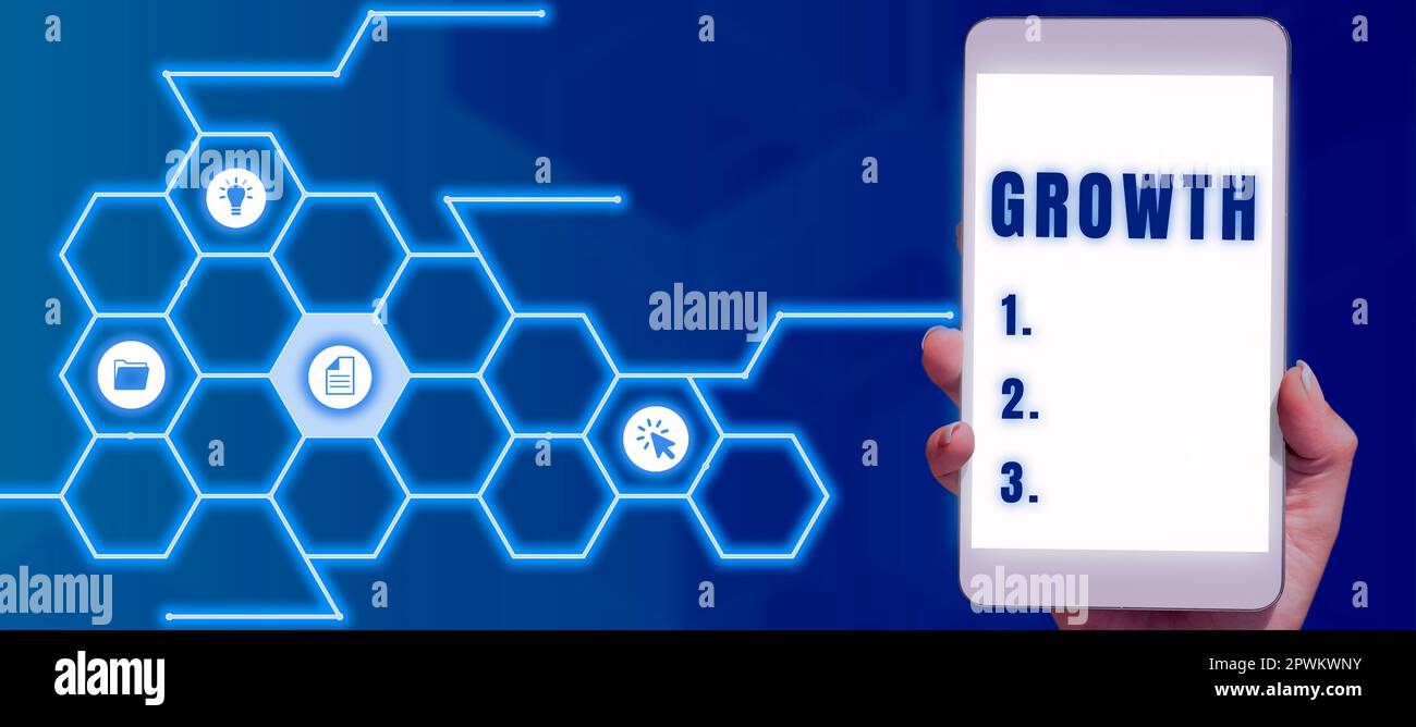 Conceptual display Growth, Business showcase process of increasing in ...