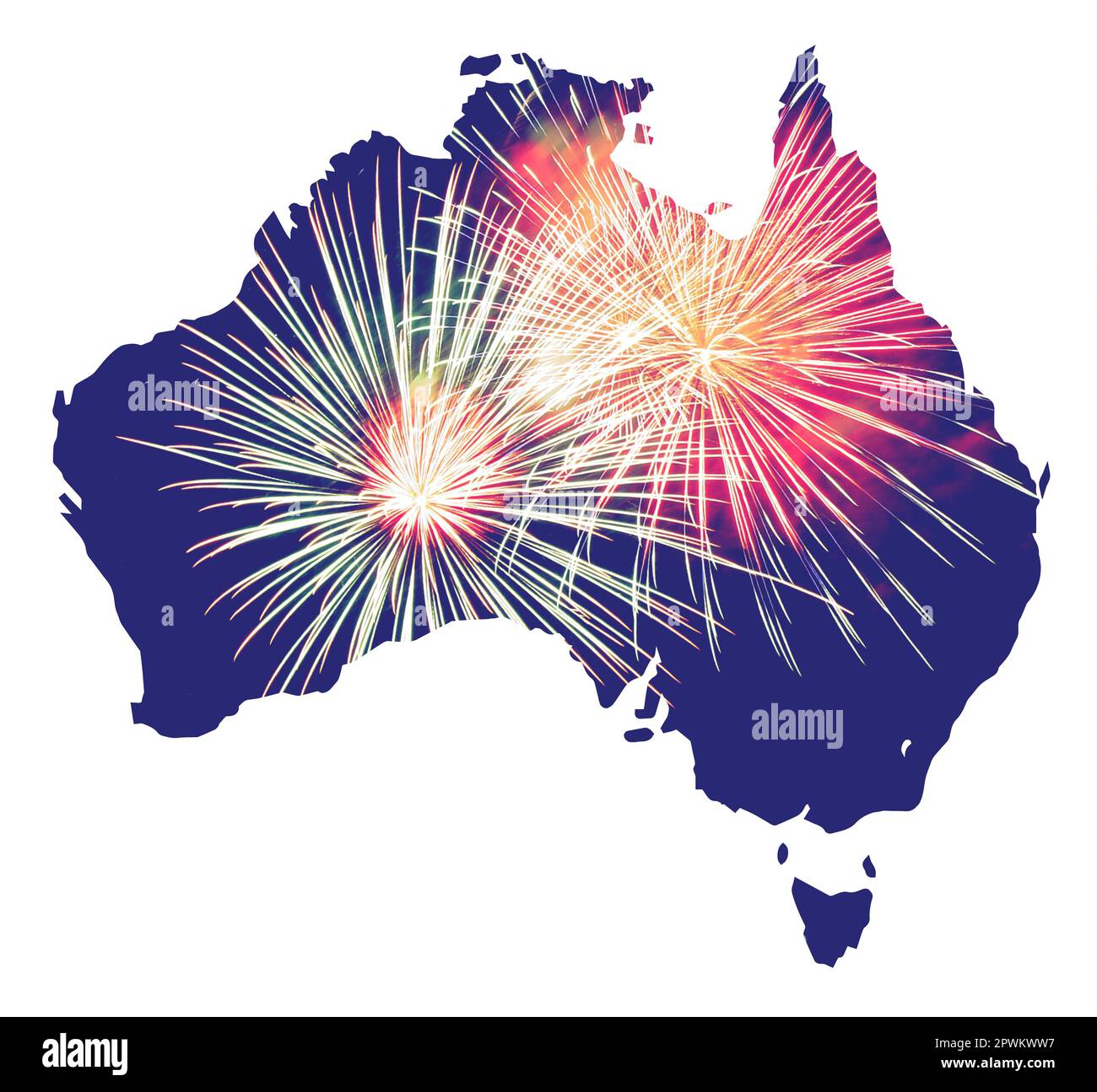 Silhouette map of Australia over a white background with inset ...