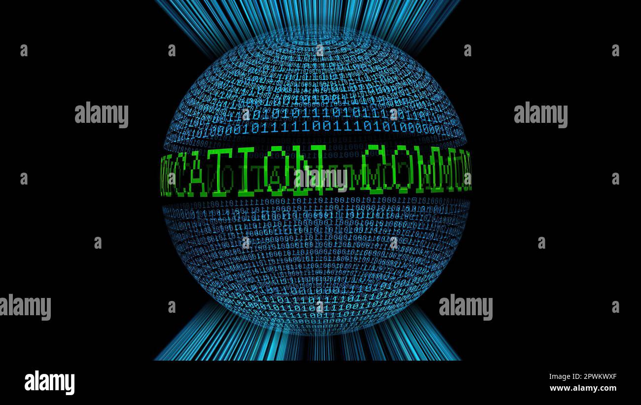 Communication and binary data sphere concept Stock Photo - Alamy