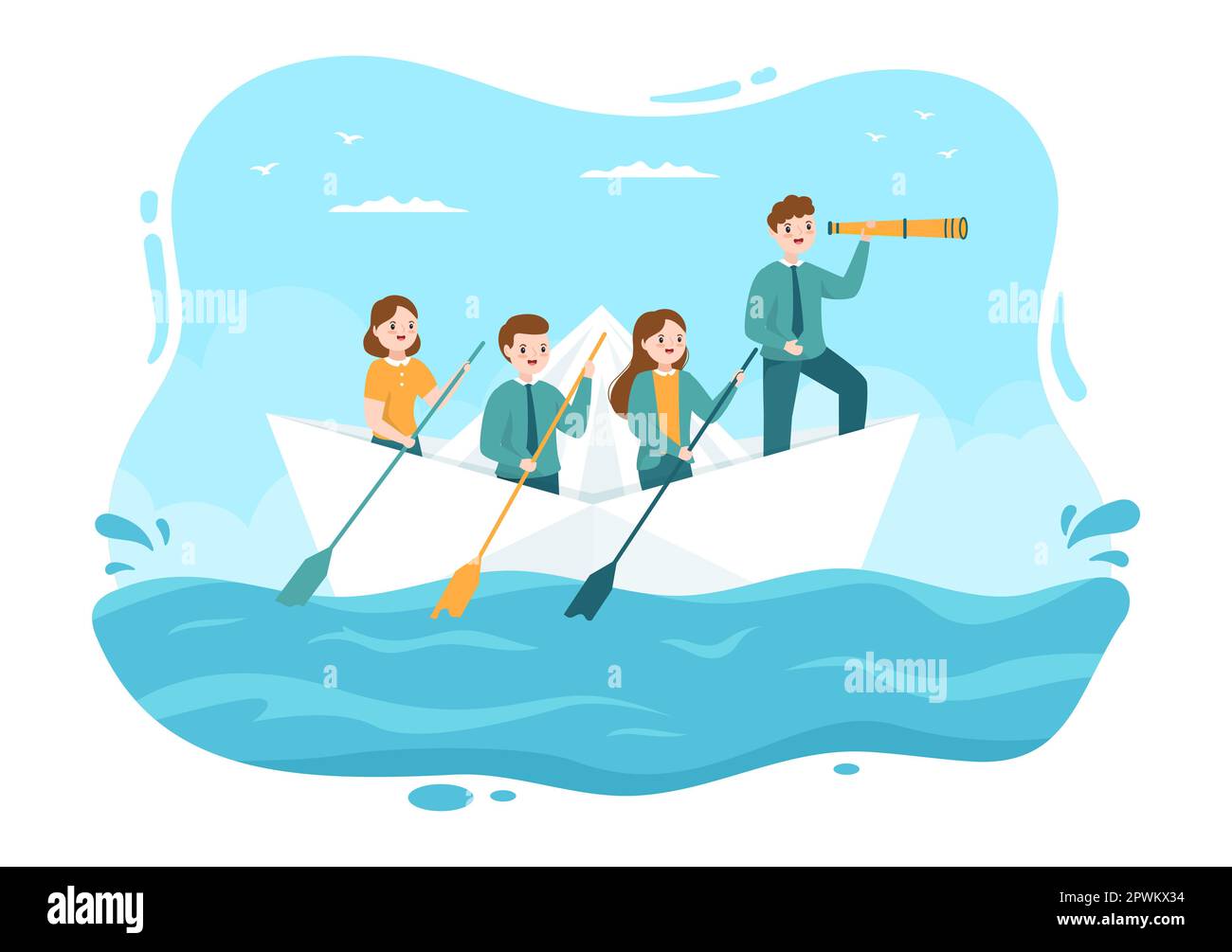 Business Leadership with Businessman Leader Helps the Team to Develop ...