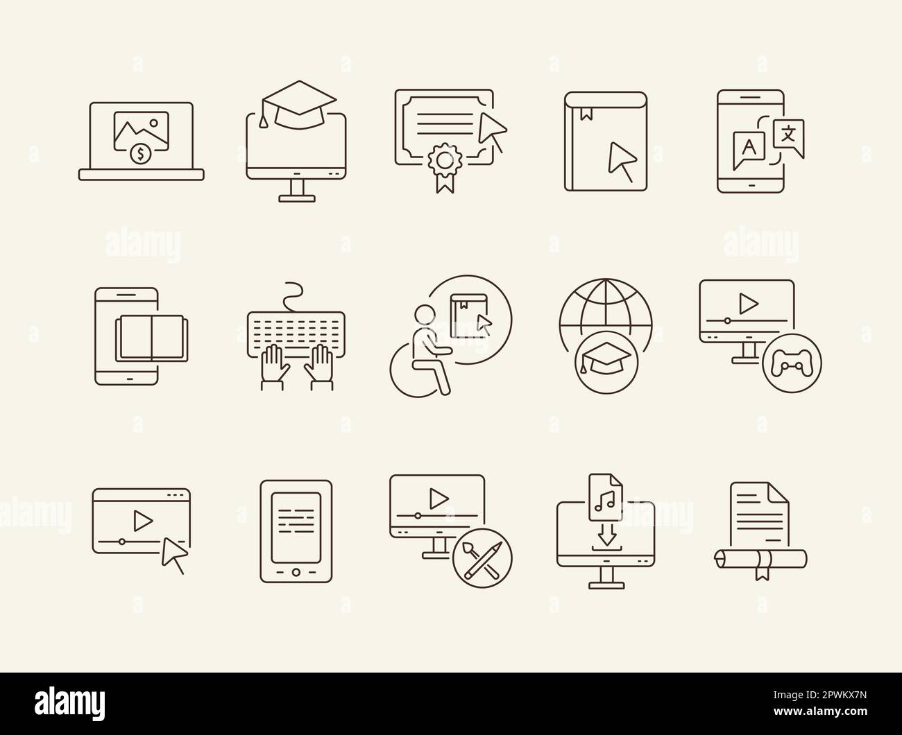 Academic line icon set Stock Vector Image & Art - Alamy
