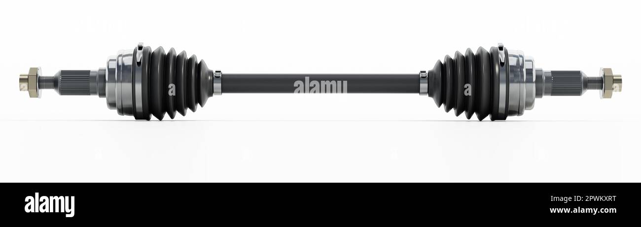 Car front axle shaft isolated on white background. 3D illustration ...