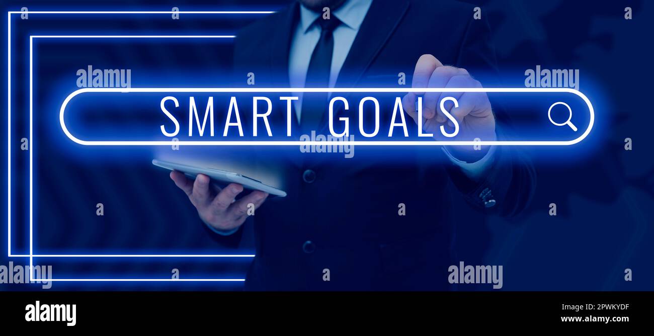 Text showing inspiration Smart Goals, Business showcase mnemonic used ...