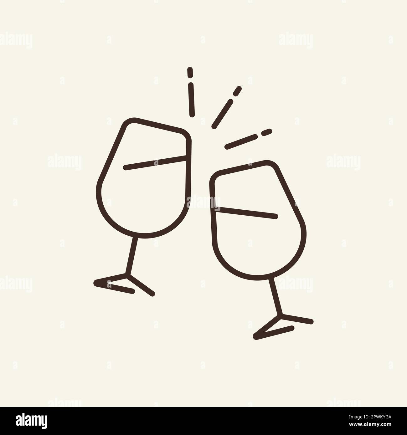 Wine cheers line icon Stock Vector Image & Art - Alamy