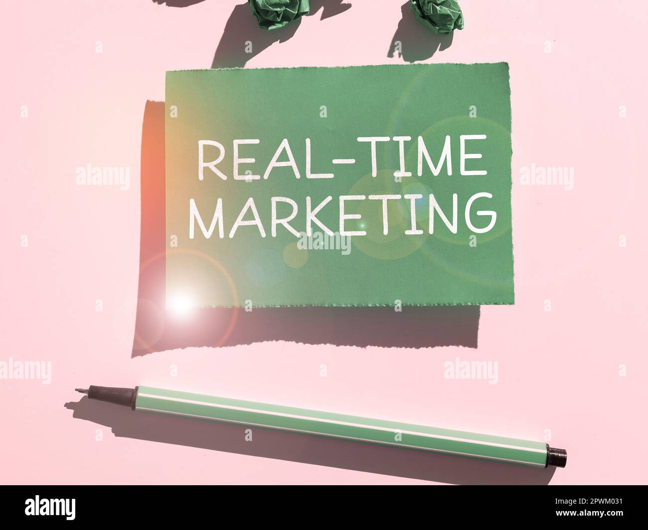 Writing displaying text Real Time Marketing, Business showcase Creating ...