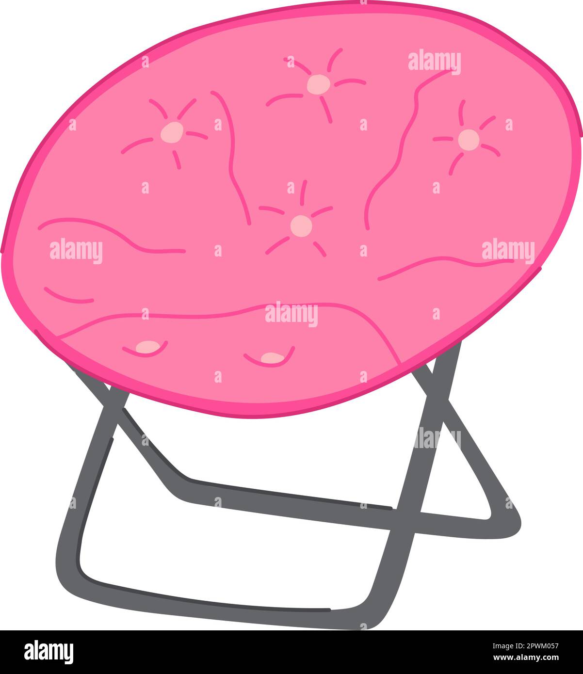 home folding chair cartoon. modern object, rest sit home folding chair ...