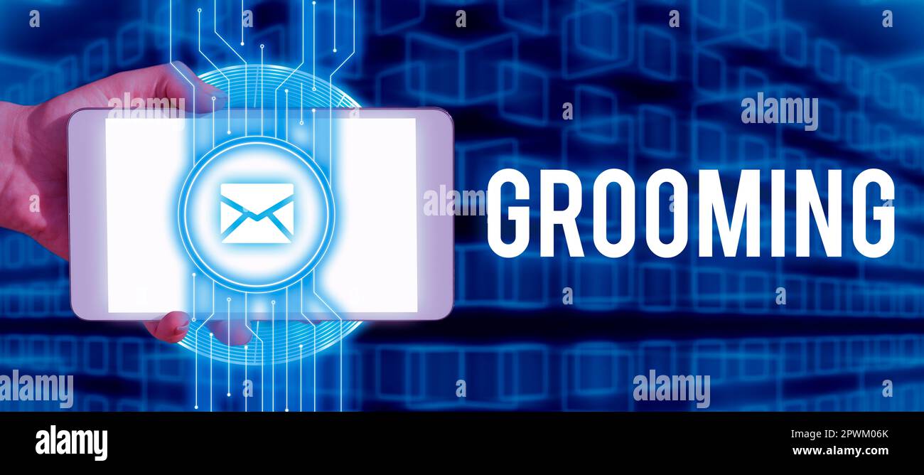 Writing displaying text Grooming, Word for hygienic care and enhancing ...