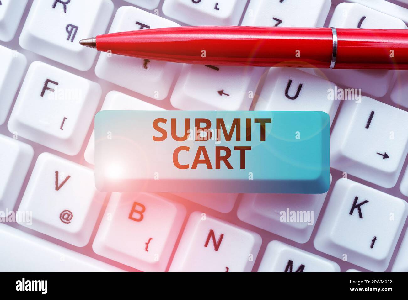 Conceptual caption Submit Cart, Business showcase Sending shopping list ...