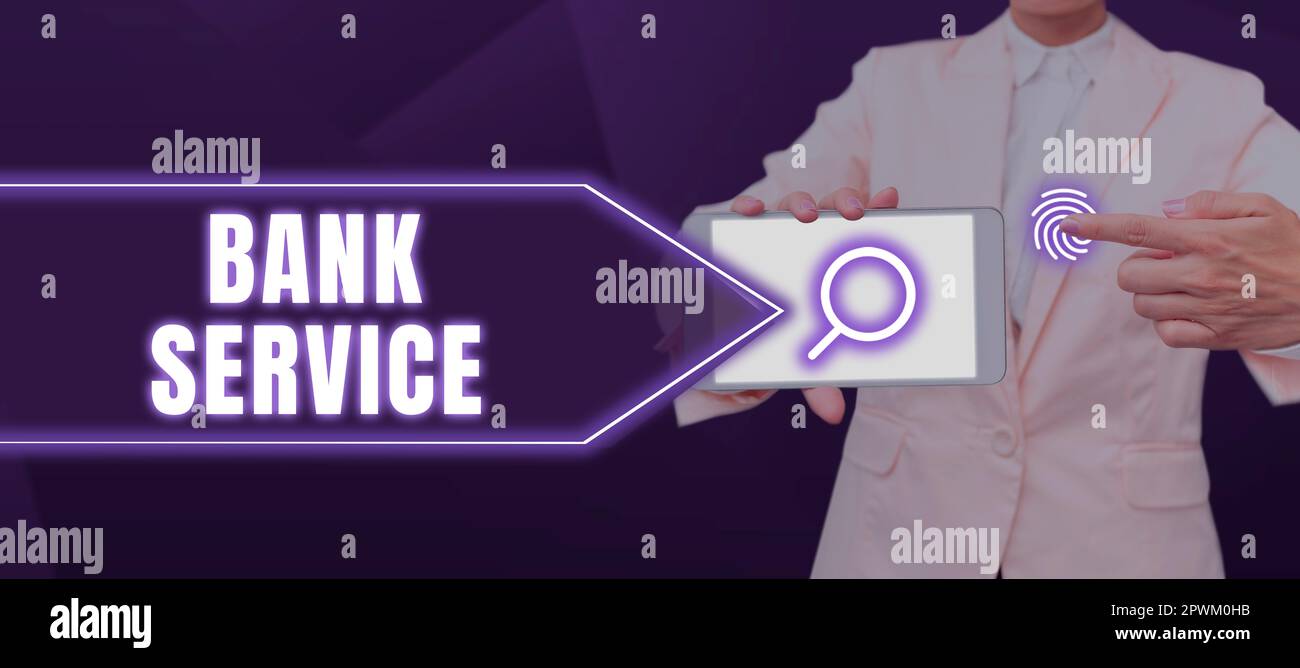 Handwriting text Bank Service, Word Written on Activities involved in ...