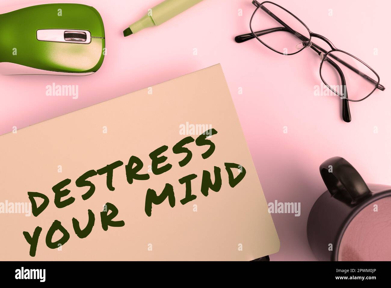 Hand writing sign Destress Your Mind, Internet Concept to release ...