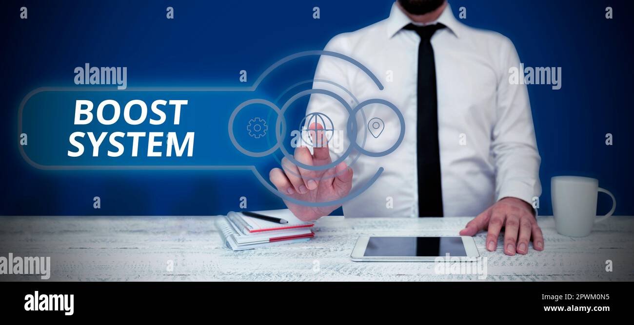 Conceptual display Boost System, Business showcase Rejuvenate Upgrade Strengthen Be Healthier ...