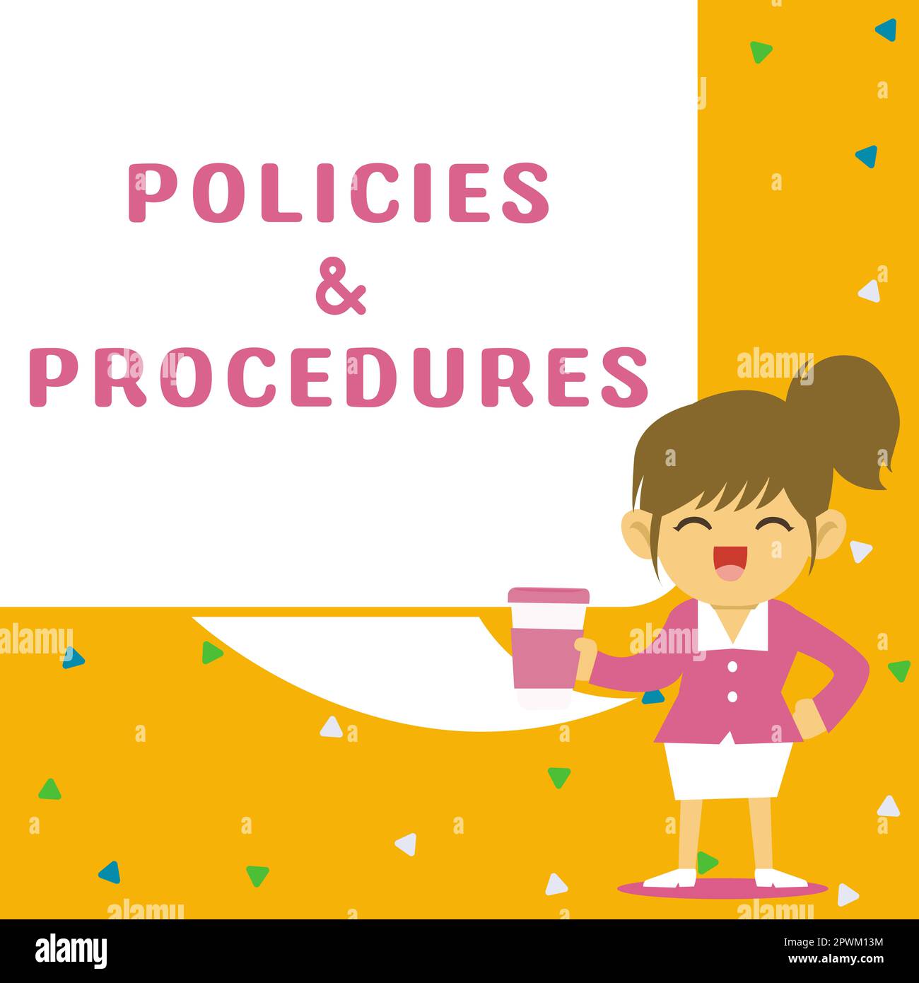 Sign displaying Policies Procedures, Business approach list of rules ...