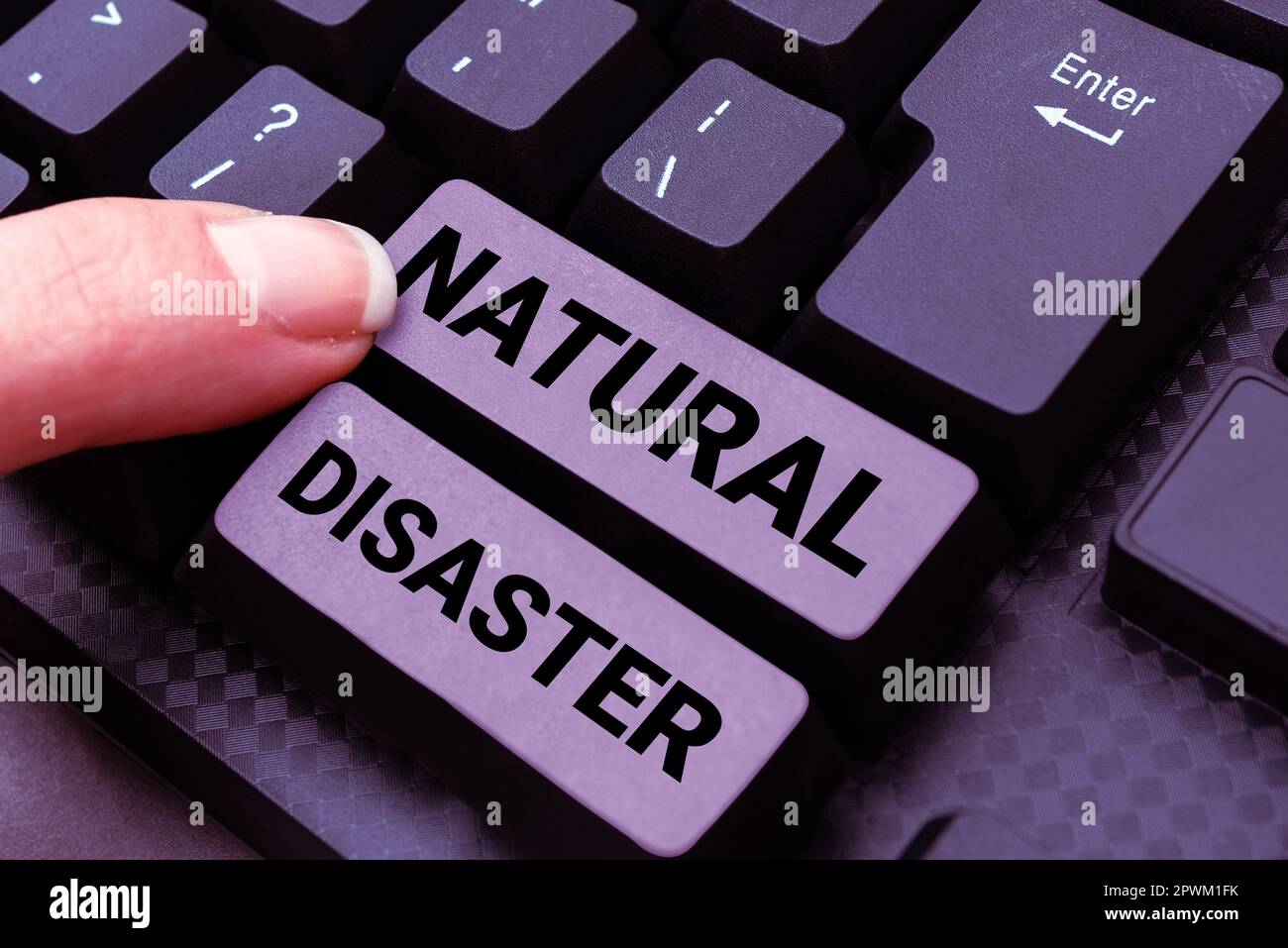 Text caption presenting Natural Disaster, Internet Concept occurring in ...