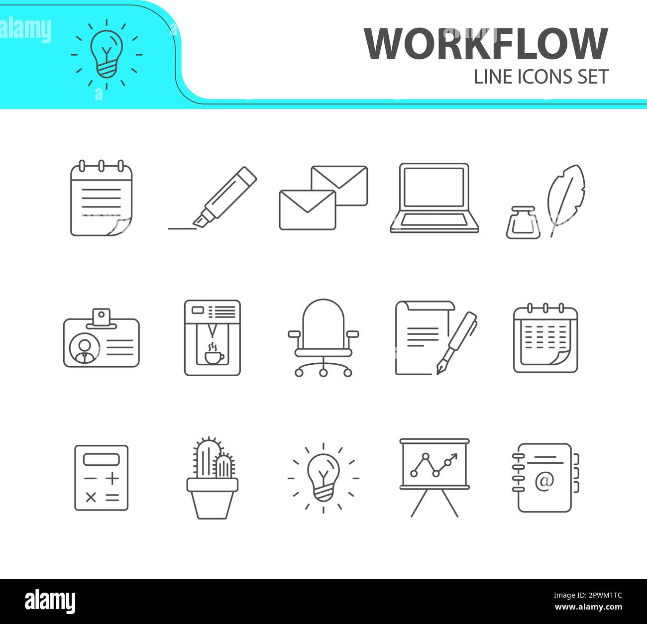 Workflow icon set Stock Vector Image & Art - Alamy