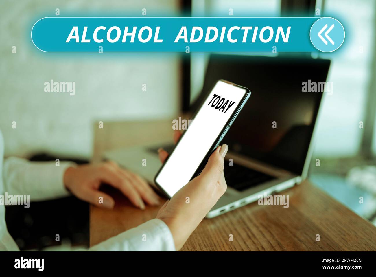 Sign displaying Alcohol Addiction, Business idea characterized by ...