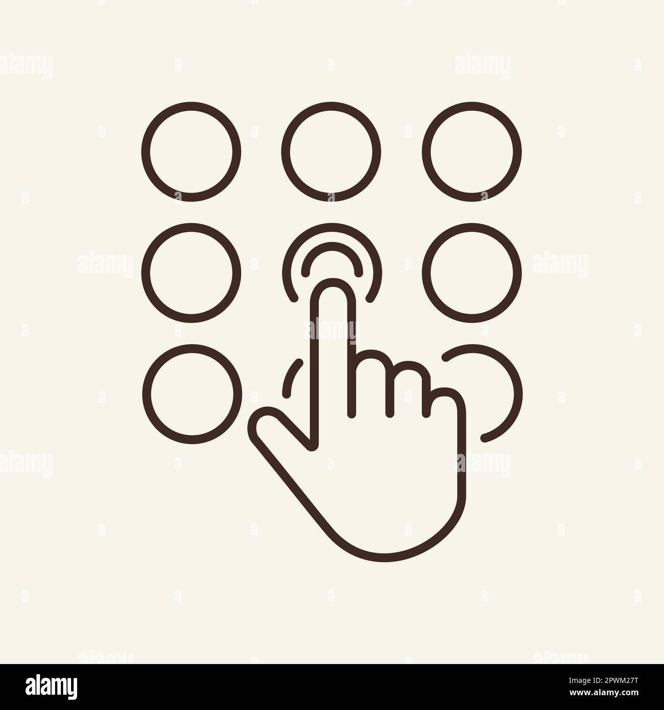 Finger pushing button line icon Stock Vector Image & Art - Alamy