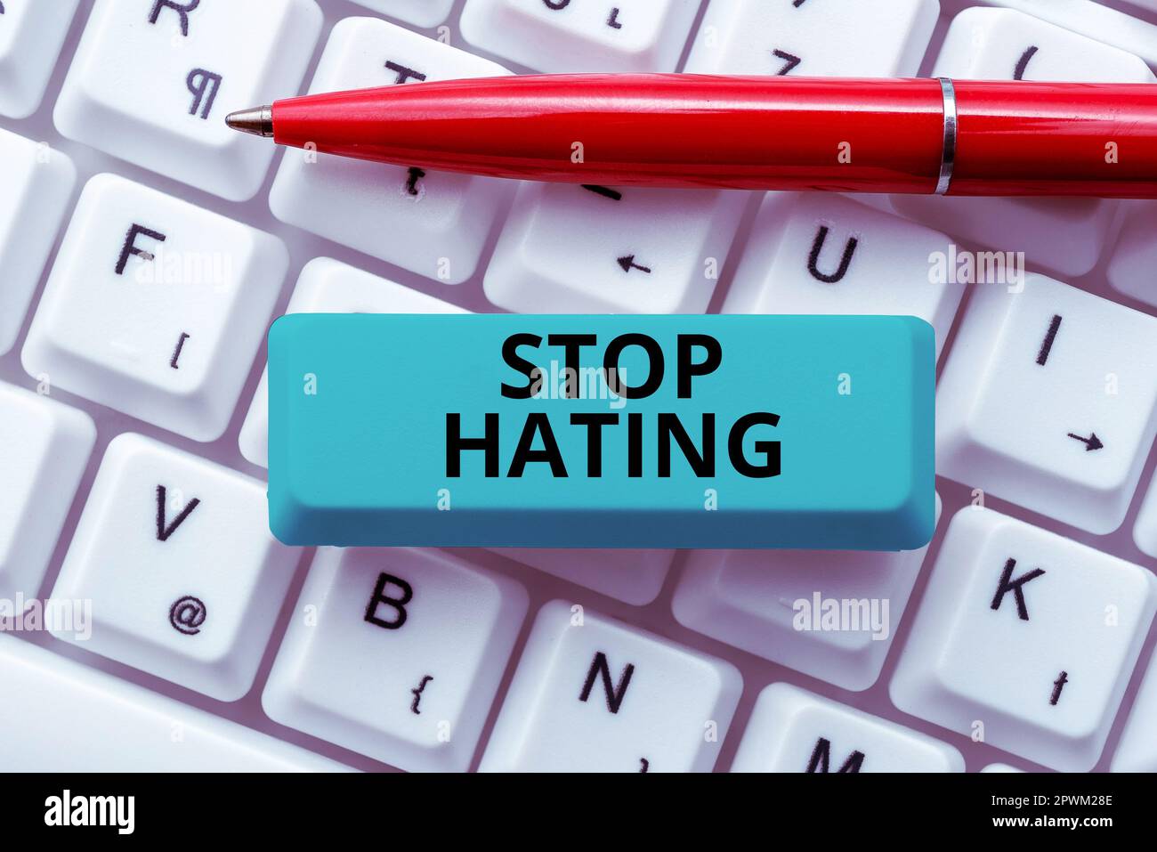 Text caption presenting Stop Hating, Word Written on cease hostility ...