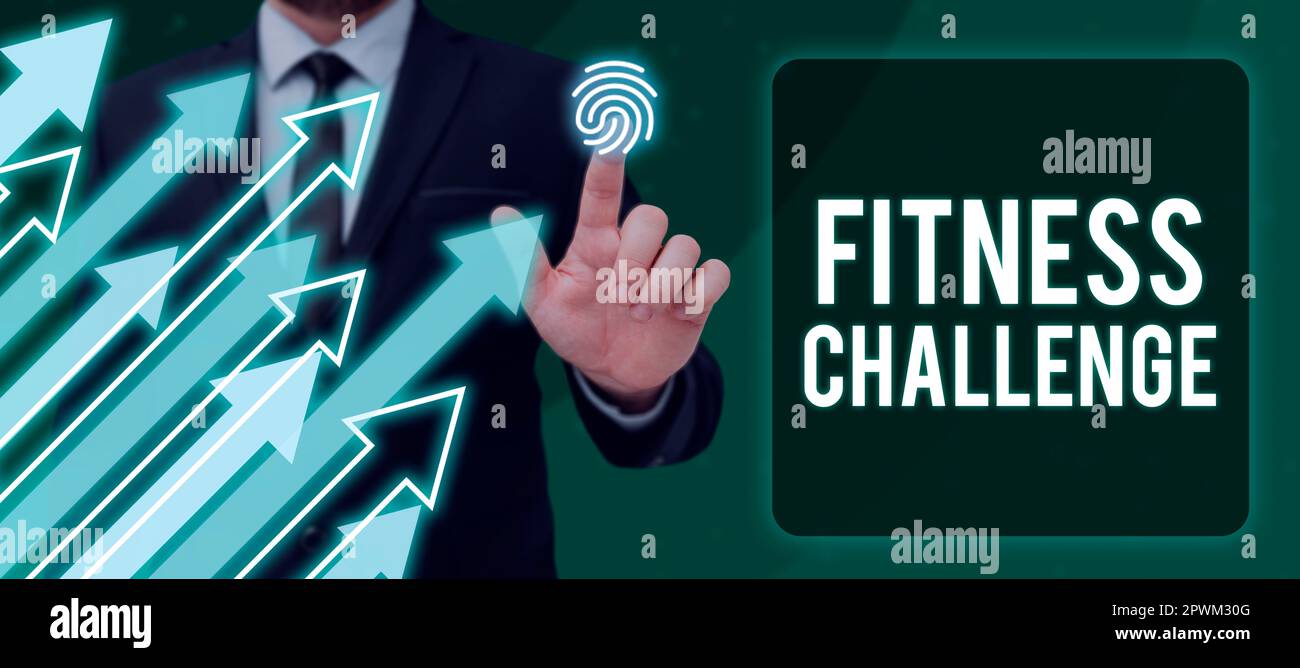 Inspiration showing sign Fitness Challenge, Conceptual photo condition ...