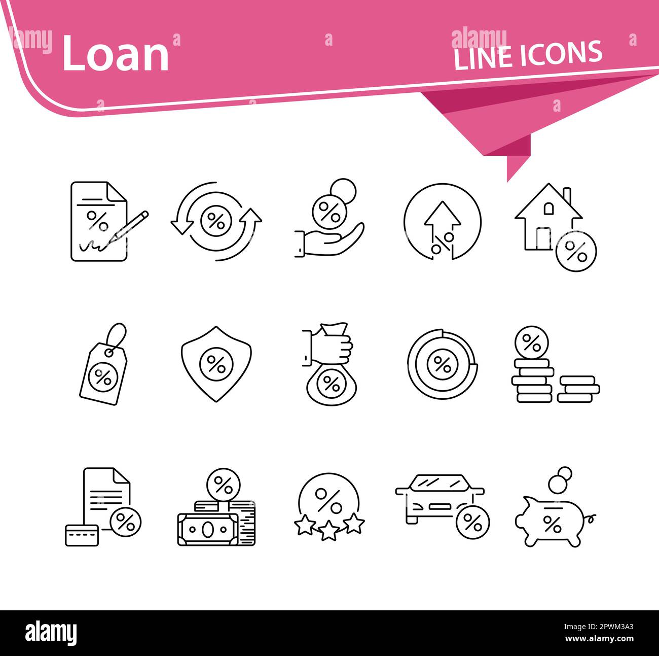 Loan icon set Stock Vector Image & Art - Alamy