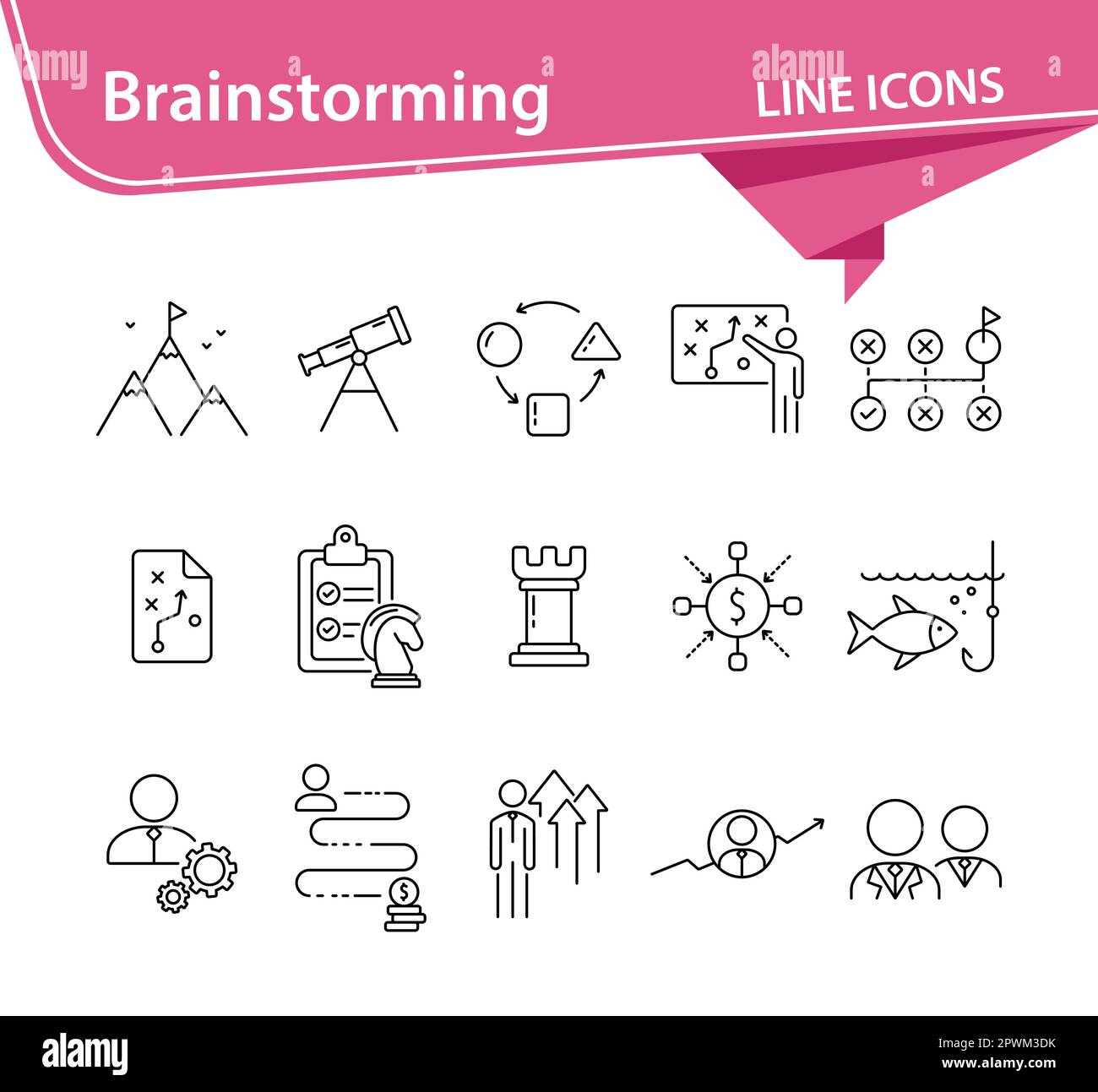 Brainstorming icon set Stock Vector Image & Art - Alamy