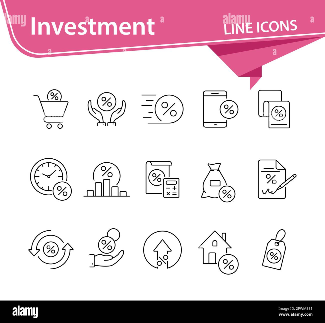Investment icon set Stock Vector Image & Art - Alamy