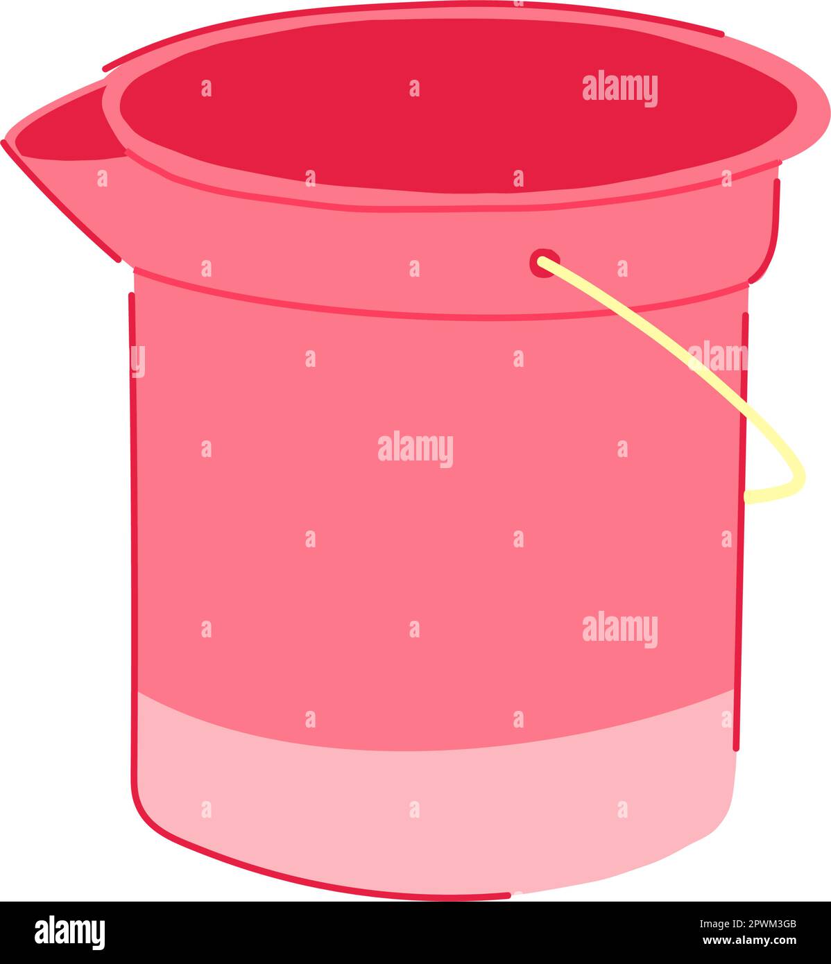 product plastic bucket cartoon. realistic container, empty clean ...