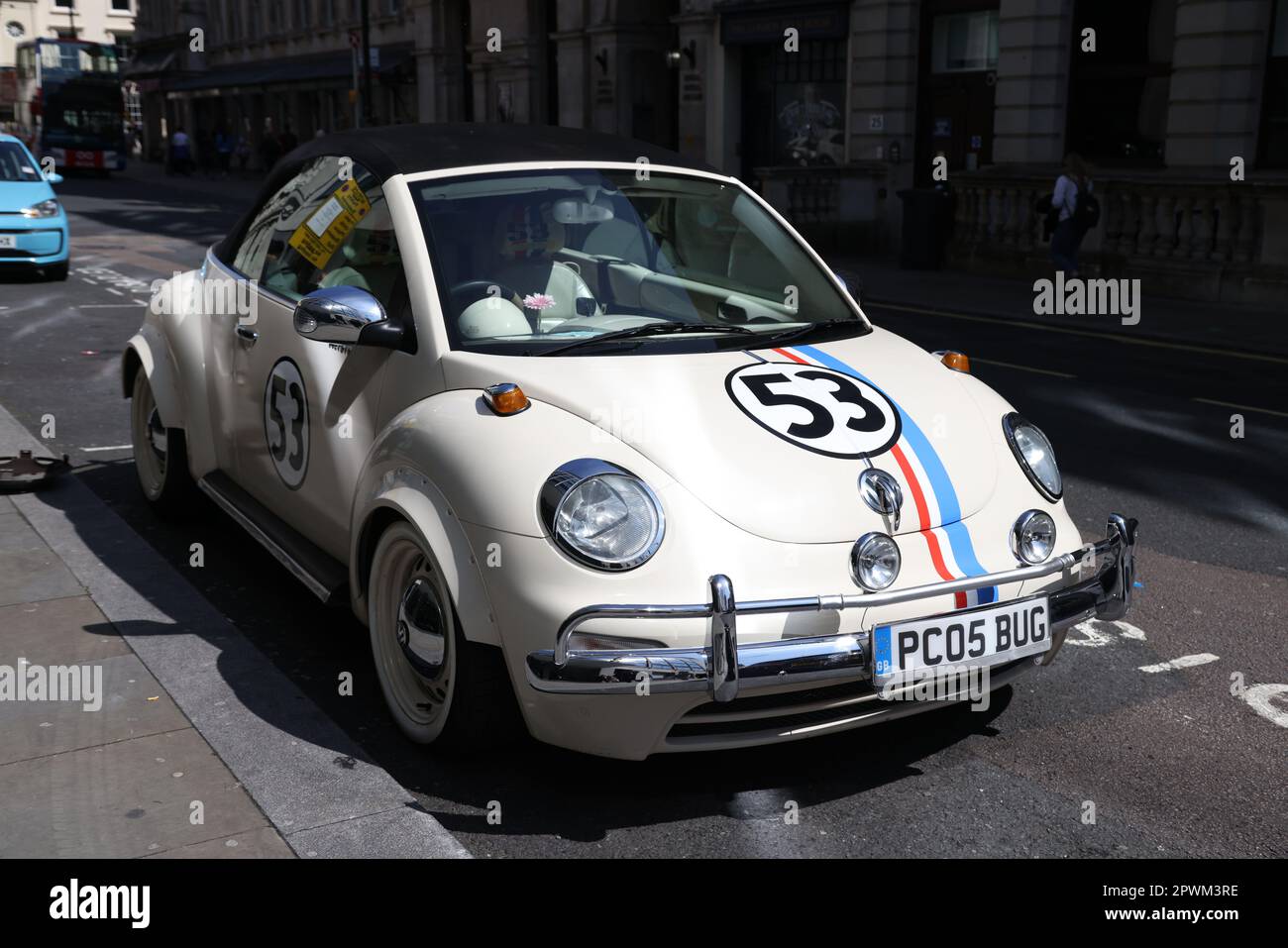 London, UK. 29th Apr, 2023. A VW beetle, made up to look like Herbie ...