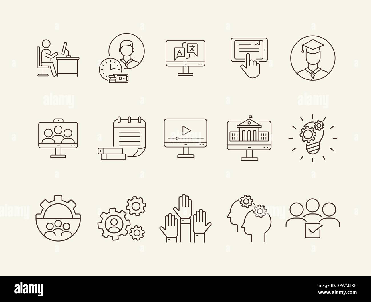 Training line icon set Stock Vector Image & Art - Alamy