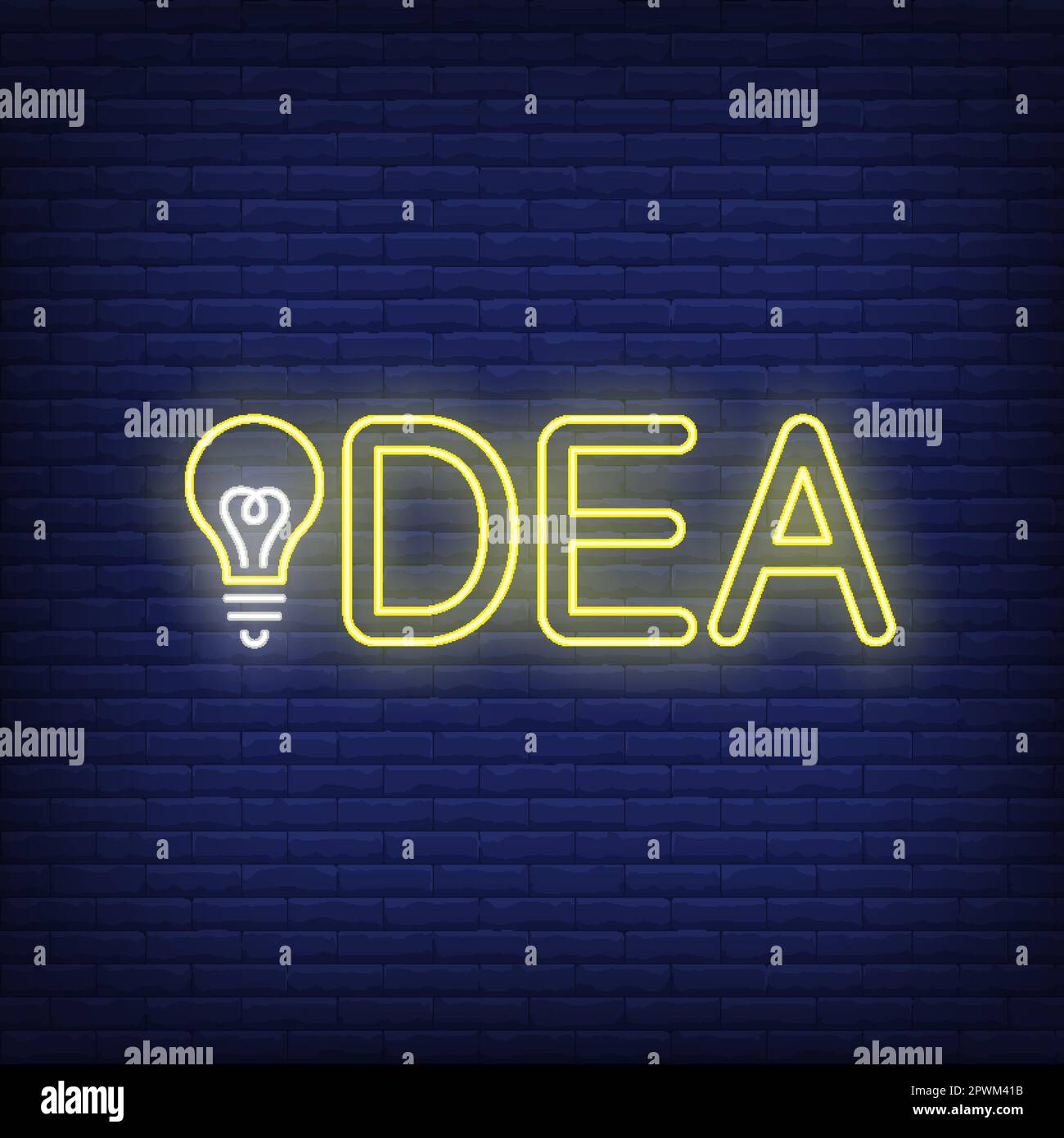 Idea neon lettering with light bulb Stock Vector Image & Art - Alamy